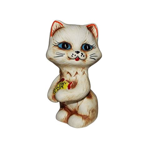 Купити Статуетка керамічна Кіт з рибкою ціна 65 ₴ Prom Ua Id 1519043753