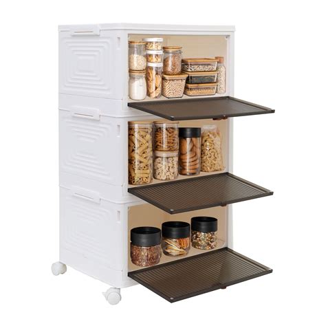 collapsible storage bins with lids 70 qt 3 layer stackable storage bins