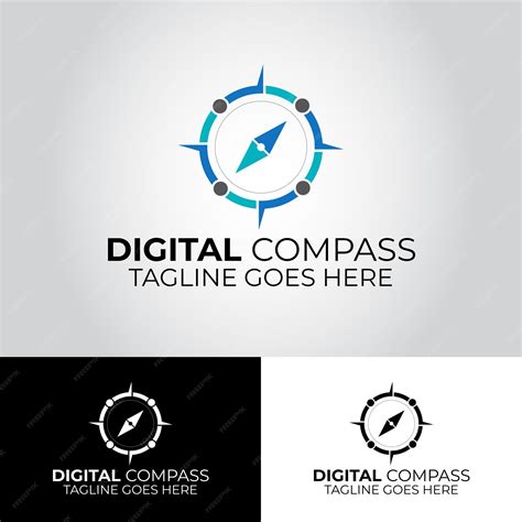 Premium Vector Free Digital Compass Vector Logo Design