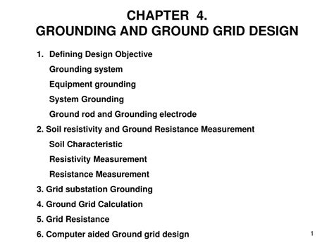PPT CHAPTER 4 GROUNDING AND GROUND GRID DESIGN PowerPoint Presentation ID 9142553