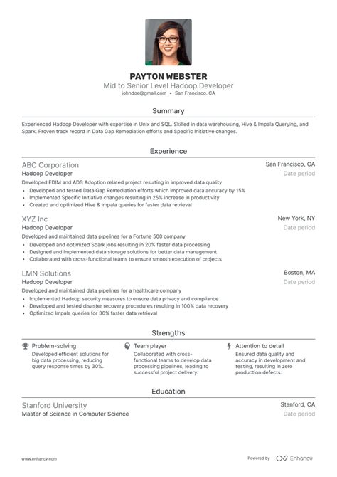 Hadoop Developer Resume Examples Guide For