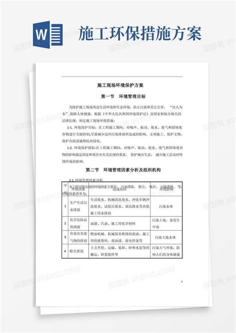 施工现场环境保护方案word模板免费下载编号z65awnljj图精灵