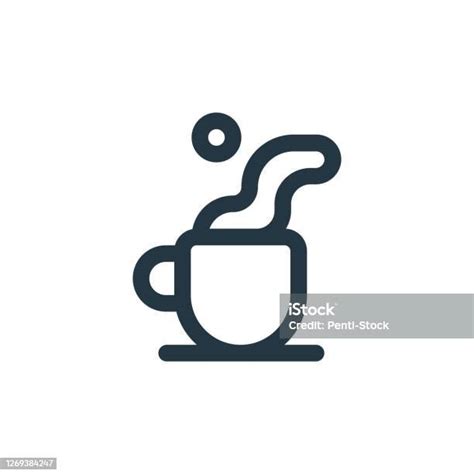 흰색 배경에 격리 된 커피 벡터 아이콘입니다 개요 웹 사이트 디자인 및 모바일 응용 프로그램 개발을위한 얇은 라인 커피 아이콘 얇은 라인 커피 윤곽 아이콘 벡터