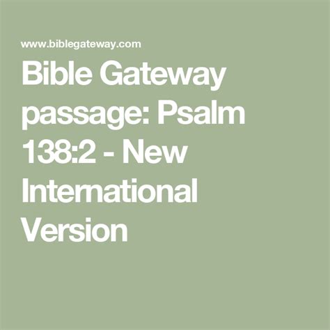 Bible Gateway Passage Psalm 1382 New International Version Psalms