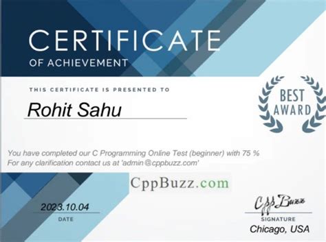Rohit Sahu On Linkedin C Programming Best Award 75 ️ ️