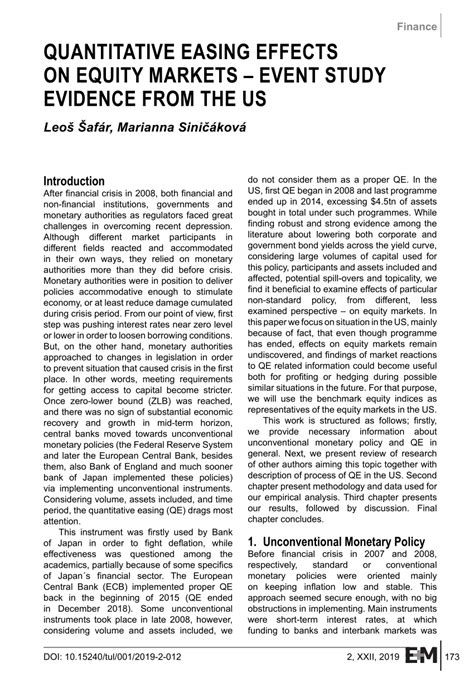Pdf Quantitative Easing Effects On Equity Markets Event Study