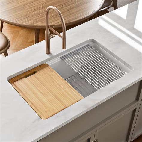30 Inch White Undermount Kitchen Sink Los Flexi 30l X 19w Fireclay