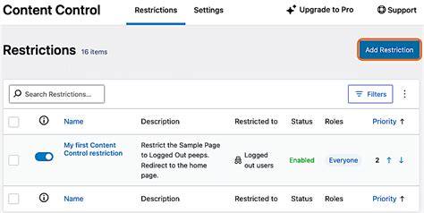 How To Add Edit And Delete A Global Restriction Content Control Plugin