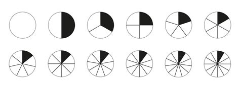 Segment Slice Icon Pie Chart Template Circle Section Graph Line Art