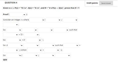 Solved Question 4 0625 Points Save Answer Given X E Z Px