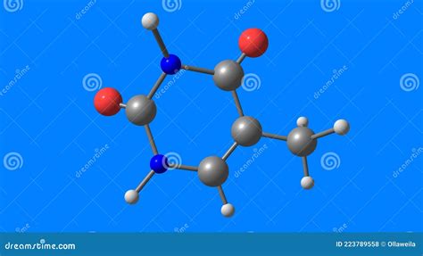 Thymine Molecular Structure Isolated On Blue Stock Illustration Illustration Of Guanine