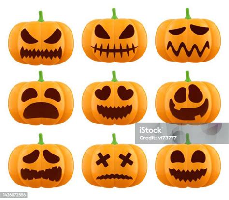 다른 감정을 가진 할로윈 호박 머리 세트 3d 렌더링된 이미지 10월에 대한 스톡 사진 및 기타 이미지 10월 3차원 형태 가공의 인물 Istock