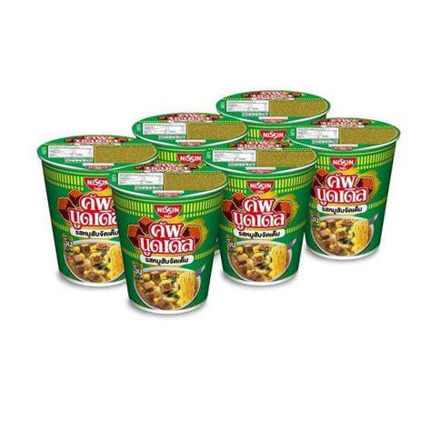 Nissin นิสชิน คัพ บะหมี่กึ่งสำเร็จรูป นูดเดิล รสหมูสับจัดเต็ม แพ็ค 6 Th