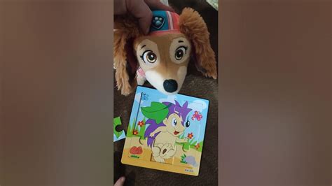 ЛИБЕРТИ ЩЕНЯЧИЙ ПАТРУЛЬ с ребёнком собирает пазл ёжика игра Liberty The Paw Patrol Puzzle