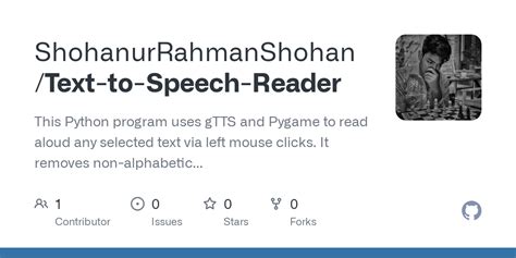 github shohanurrahmanshohan text to speech reader this python program uses gtts and pygame to