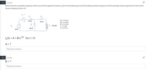 Solved Points Determine The Complete Response Of The Chegg