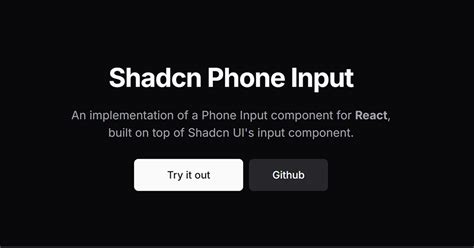 Shadcn Phone Input All Shadcn