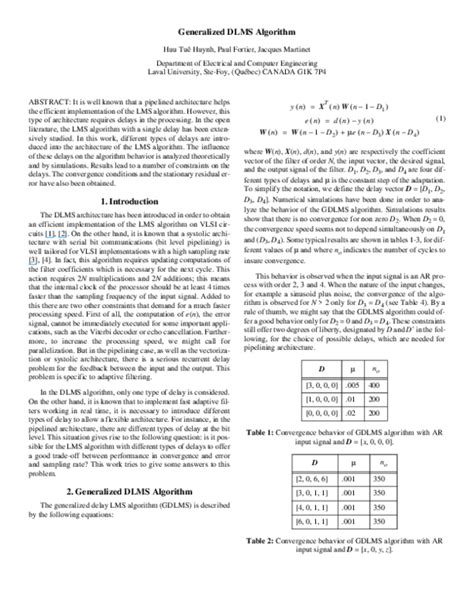 pdf generalized dlms algorithm