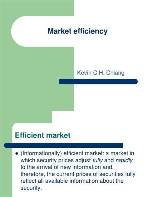 Understanding Market Efficiency An Overview Of The Efficient Market Hypothesis Its Forms And