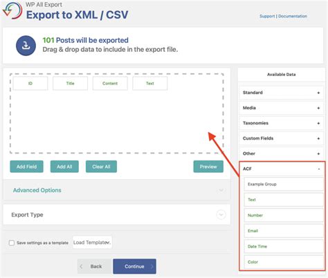 Export Acf Text Fields To Csv Or Xml Wp All Import