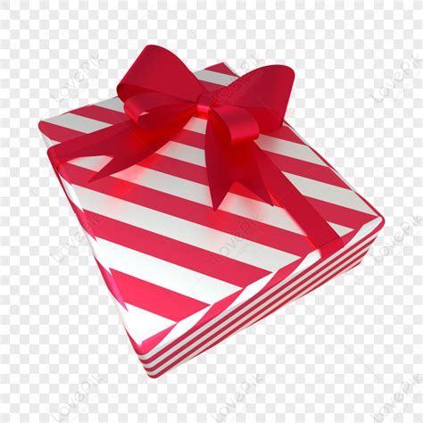 3d 일러스트 줄무늬 크리스마스 선물을 빨간색상자리스트 Png 일러스트 무료 다운로드 Lovepik