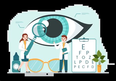 Best Premium Optometrist Doing Optical Eye Test Illustration Download