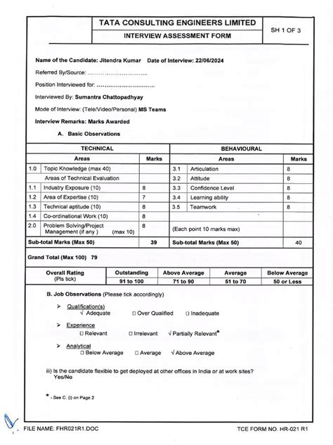 Interview Assessment Jitendra Kumar Pdf