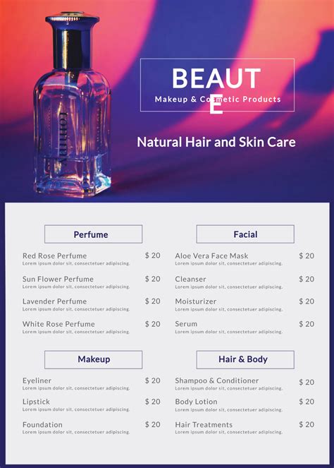 Product Menu Template Edit Online And Download Example