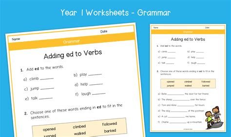 Year 1 Adding The Suffix Ed To Verbs Worksheets Ks1 Grammar Primary English
