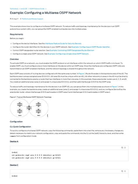 Configuring A Multiarea Ospf Network Pdf Router Computing Computer Network