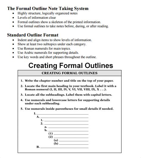 FREE Sample Formal Outline Templates In PDF MS Word