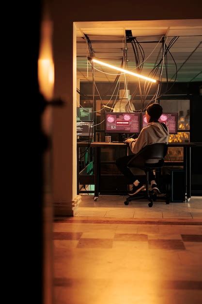 Premium Photo Cyber Security Encryption Specialist Solving Cyberattack Data Breach Computer