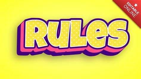 Rules Cartoon Text Effect Generator