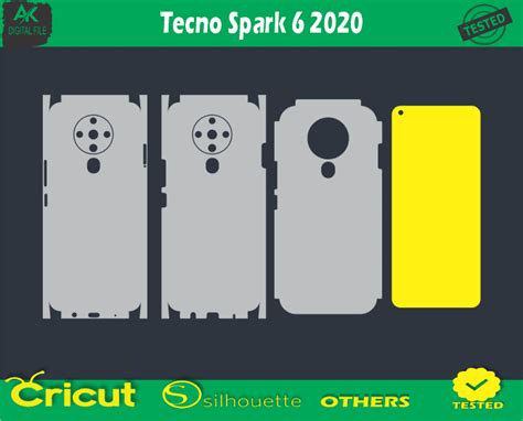 Tecno Spark Skin Vector Template