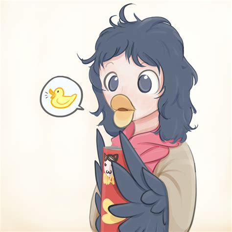 Crowanon Drawfag Crowgirl Original Pringles 1girl Bird Black
