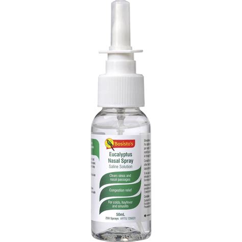 Bosisto S Nasal Spray Eucalyptus Saline Ml Woolworths