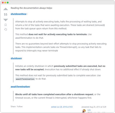 Java Executorserviceshutdownnow And Awaittermination