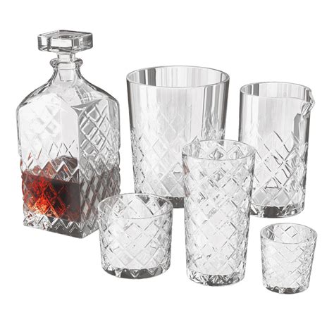 Crystal Whiskey Glasses Set Model Poliigon
