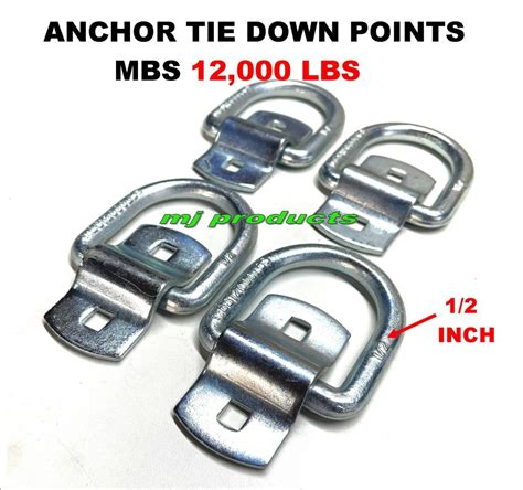 Anchor Point D Ring X4 Heavy Duty 5344kg 12 7mm Lashing Point Tie Down Truck Or Trailer Mj