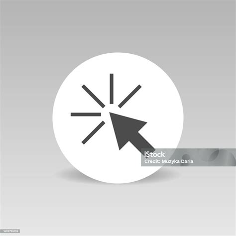 Clic De Souris Icône Vectorielle Ronde Symbole Du Curseur Vecteurs
