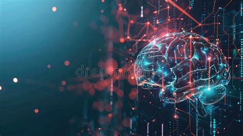 Glowing Data Points And Digital Circuits Within A Human Brain Depicting