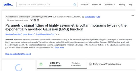 Parametric Signal Fitting Of Highly Asymmetric Voltammograms By Using The Exponentially Modified