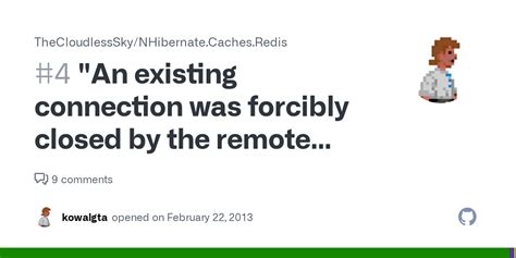 an existing connection was forcibly closed by the remote host after
