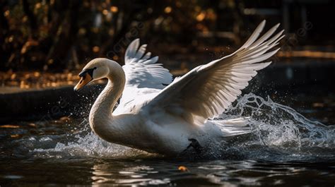 하얀 백조가 물속을 날다 이륙 준비 달리는 백조 고화질 사진 사진 배경 일러스트 및 사진 무료 다운로드 Pngtree