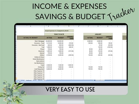 Income And Expenses Excel Template