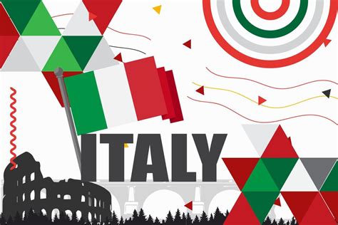 Italia National Day Banner Design Italian Flag Abstract Geometric