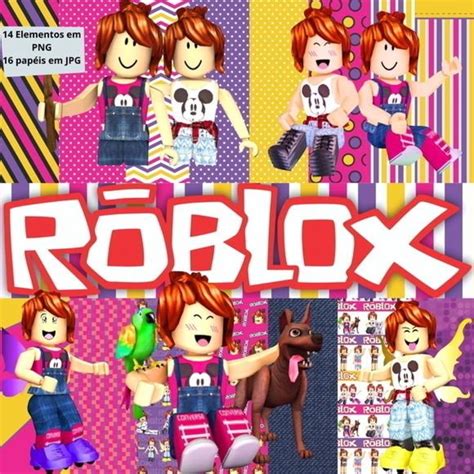 Kit Digital Papel E Cliparts Roblox Menina Arquivo Digital