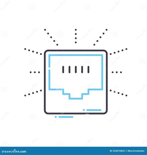 Lan Line Icon Outline Symbol Vector Illustration Concept Sign Stock Vector Illustration Of