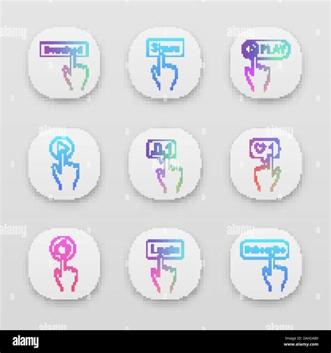 Click App Icons Set Download Share Play Launch New Follower Likes Counter Login Thumb Up