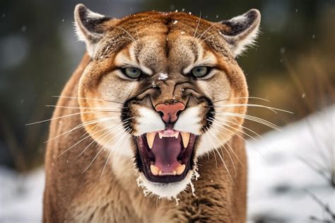 Premium Ai Image A Cougar With A Big Mouth And A Big Nose